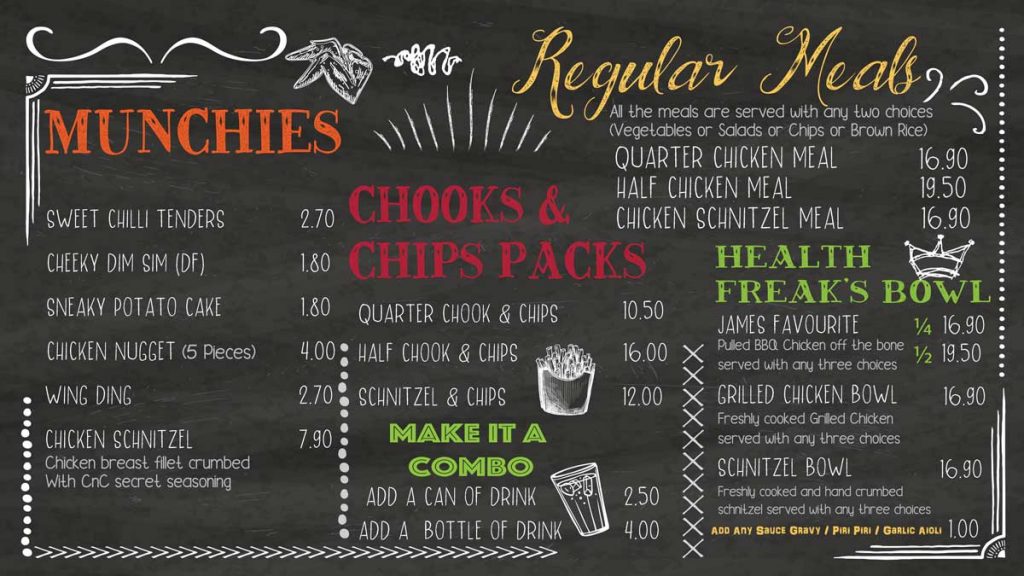 Chooks and Chips - Enjoy Variety of Chicken, Salad and Burger.